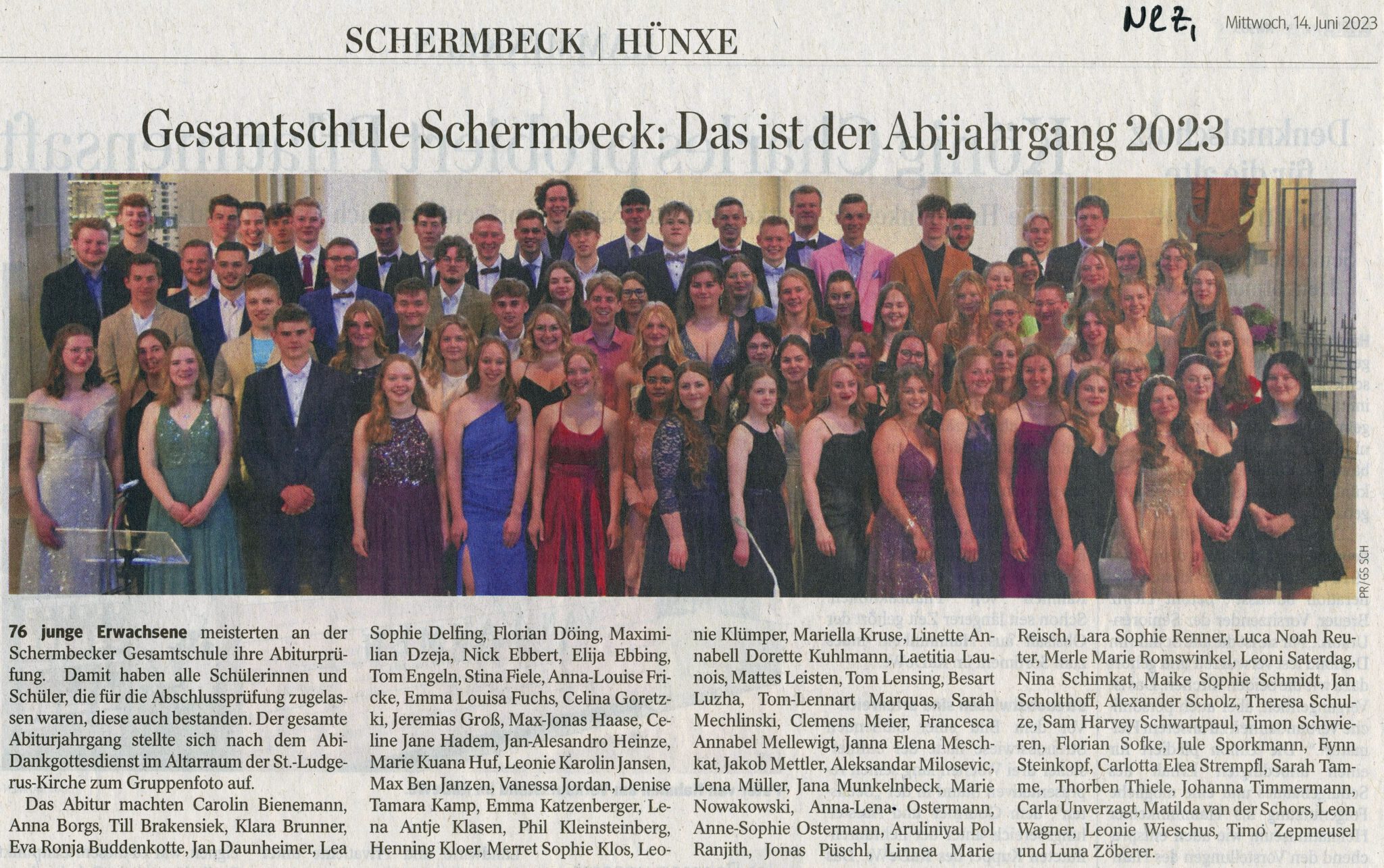 76 Schülerinnen und Schüler der Gesamtschule haben ihr Abi in der ...